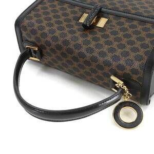 Celine | Bags | Celine Macadam Hand Shoulder Bag Leather Black Brown ...